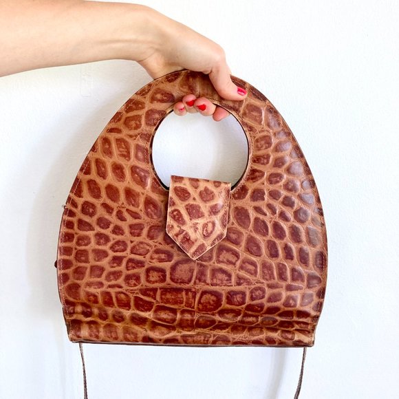 No Label | Bags | Vintage Mod Handbag Purse Cut Out Top Handle ...